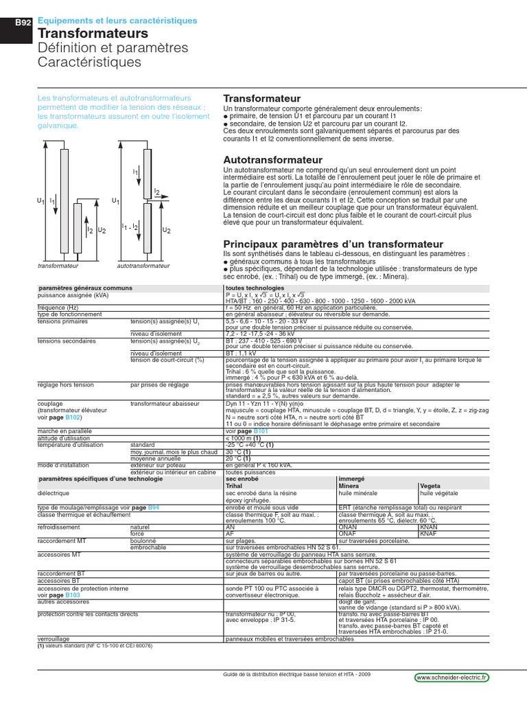 Document Technique Les Transformateurs Triphases | PDF
