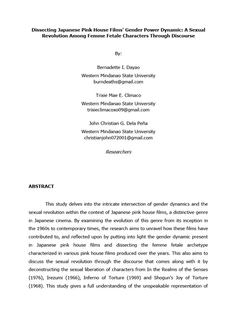 Dissecting-Gender-Power-Dynamic-in-Japanese-Pink-House-Films | PDF ...