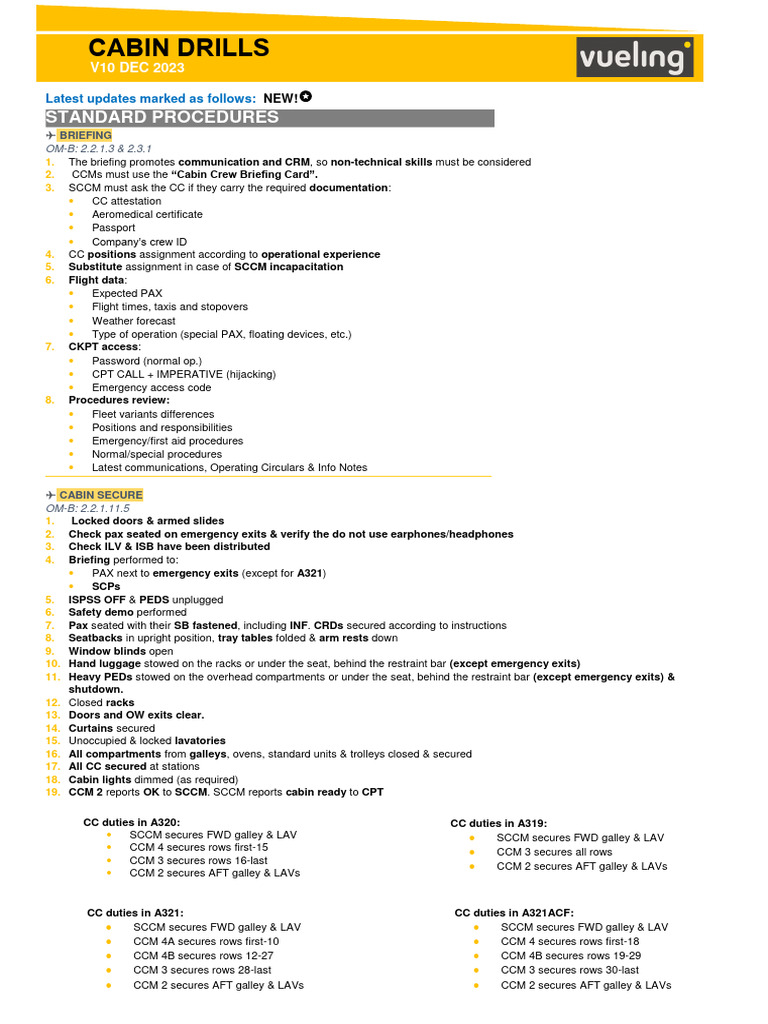 Cabin Drills V10 DEC23 | PDF | Technology & Engineering