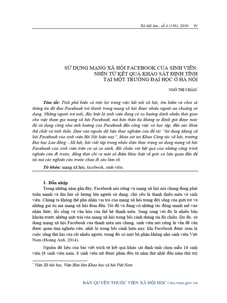 Tap Chi XHH So 4 - 2016 N T Cham | PDF