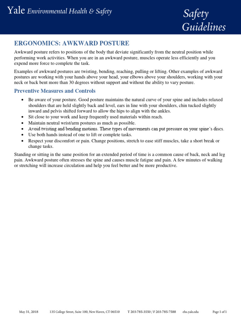 Ergo Awkward Posture | PDF | Self-Improvement | Lifestyle