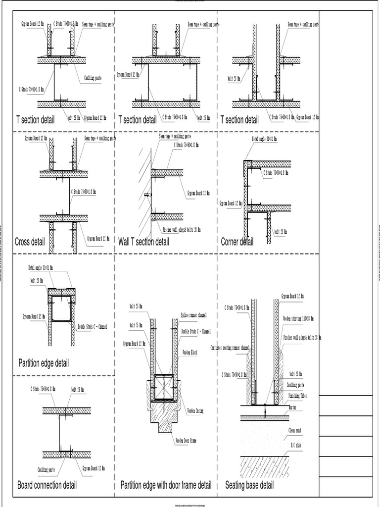 Gypsum board Internal Partitions 003 CW | PDF