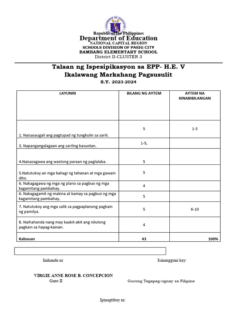 2 Mock-Test-Second-Grading-Epp 5 | PDF