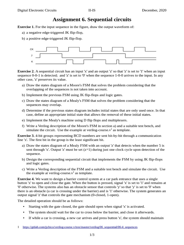 Assignment-06 Sequential | PDF | Logic Gate | Information And ...