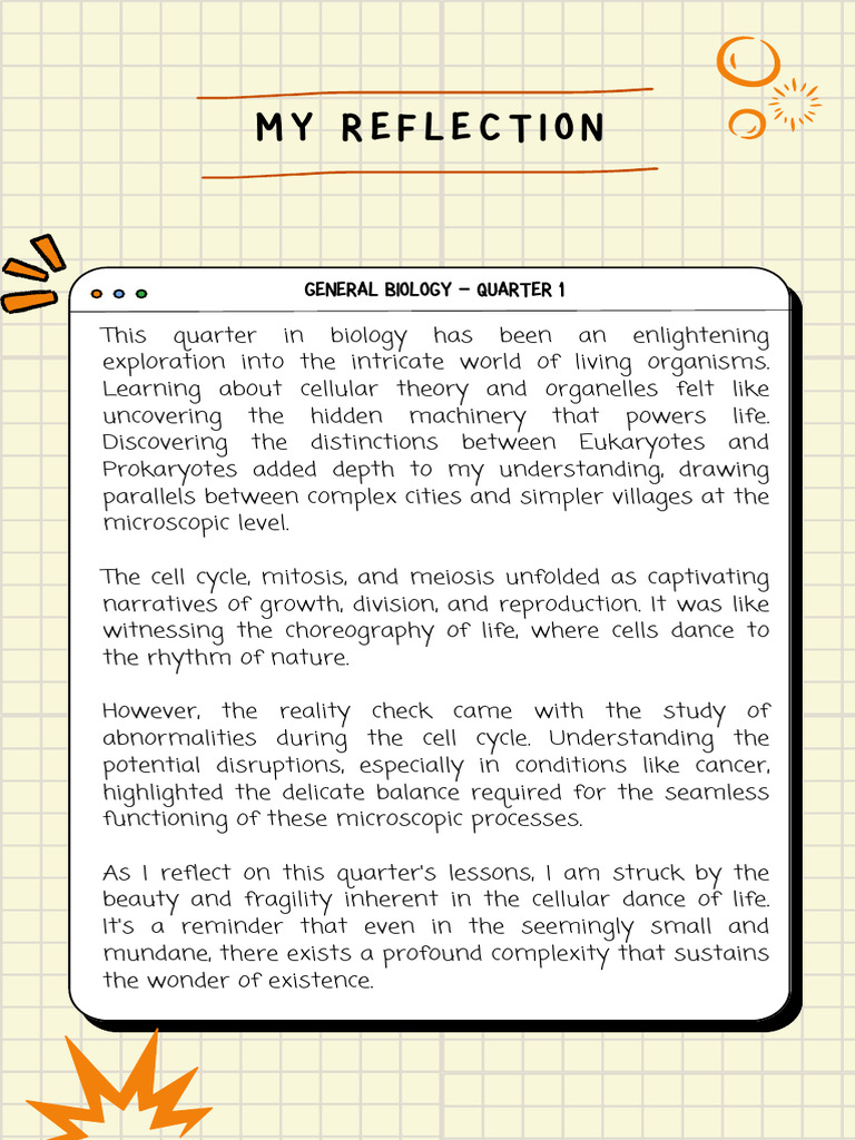 My Reflection: General Biology - Quarter 1 | PDF