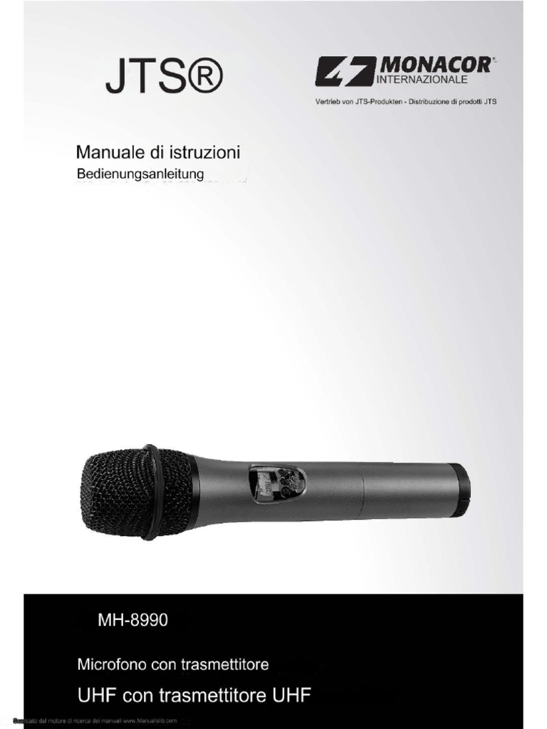 Microfono Jts Mh8990 Italiano | PDF