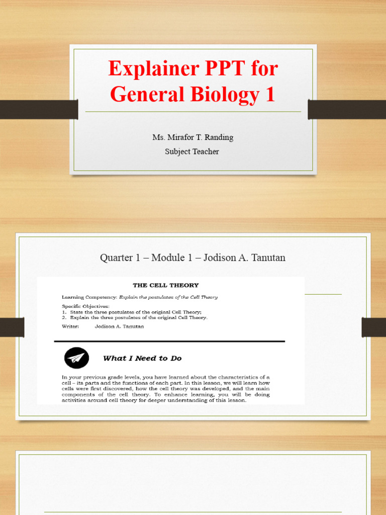 Explainer PPT for General Biology 1 -Q1W1 (1) | PDF | Biology | Science
