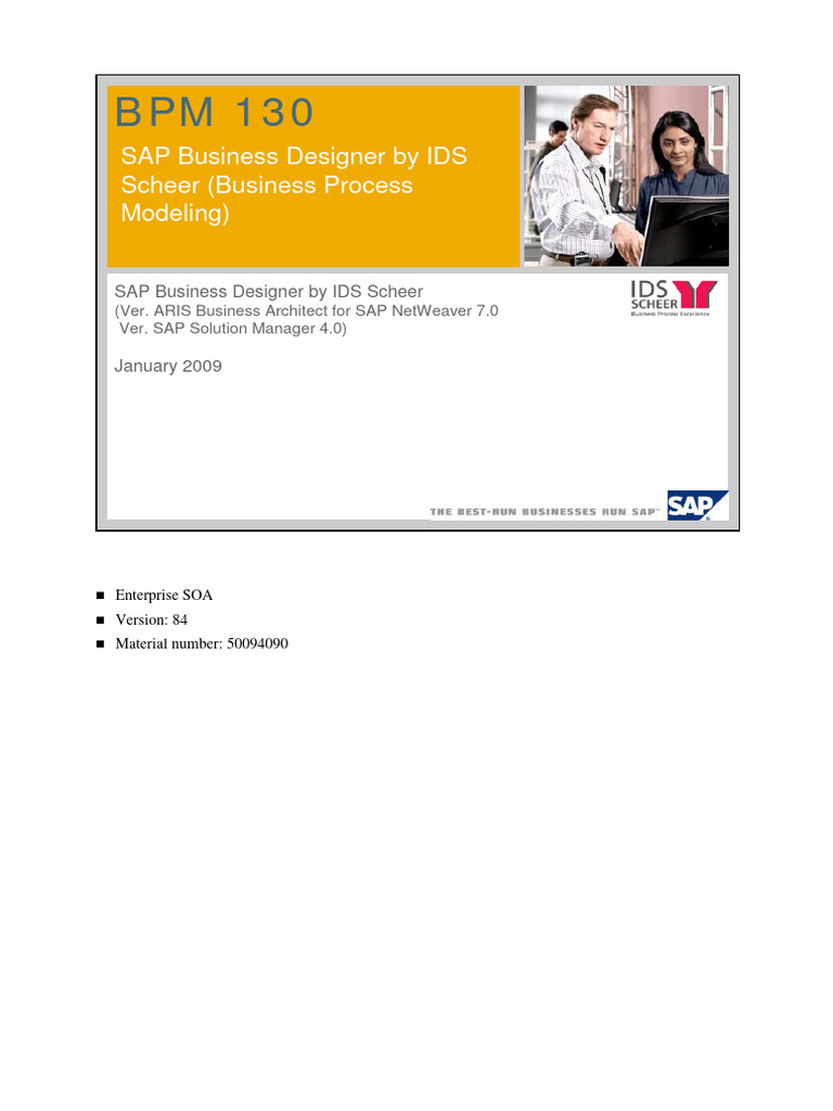 BPM130 - SAP Business Designer by IDS Scheer (Business Process Modeling) | PDF | Business ...
