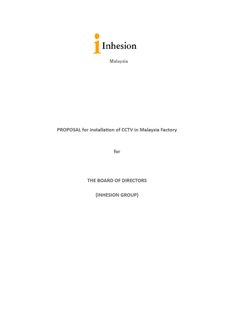 CCTV Proposal Malaysia To BOD Inhesion Group.V1 (Signed) | PDF | Closed Circuit Television ...