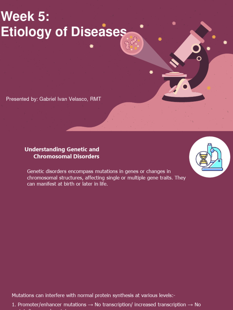 Week 5 Etiology of Diseases | PDF | Neoplasms | Cancer