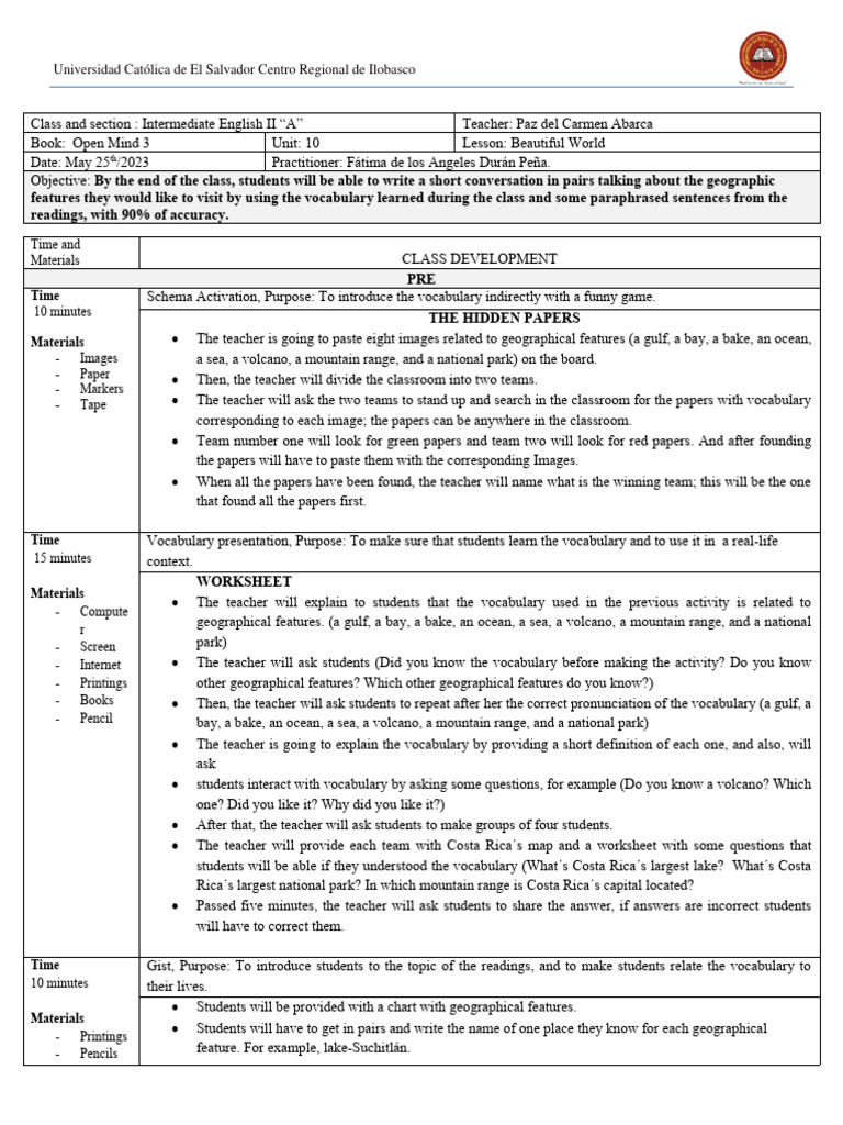 Planning Format PDP | Download Free PDF | Question | Vocabulary