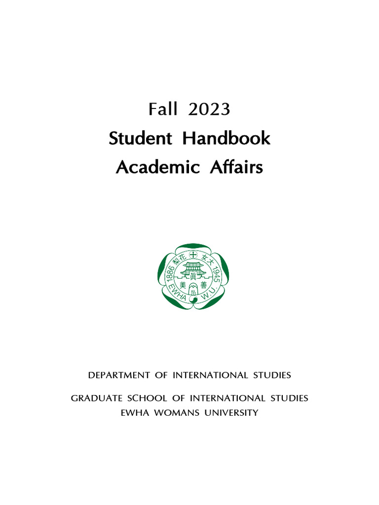 Ewha GSIS Fall 2023 Handbook | PDF | Thesis | Doctor Of Philosophy