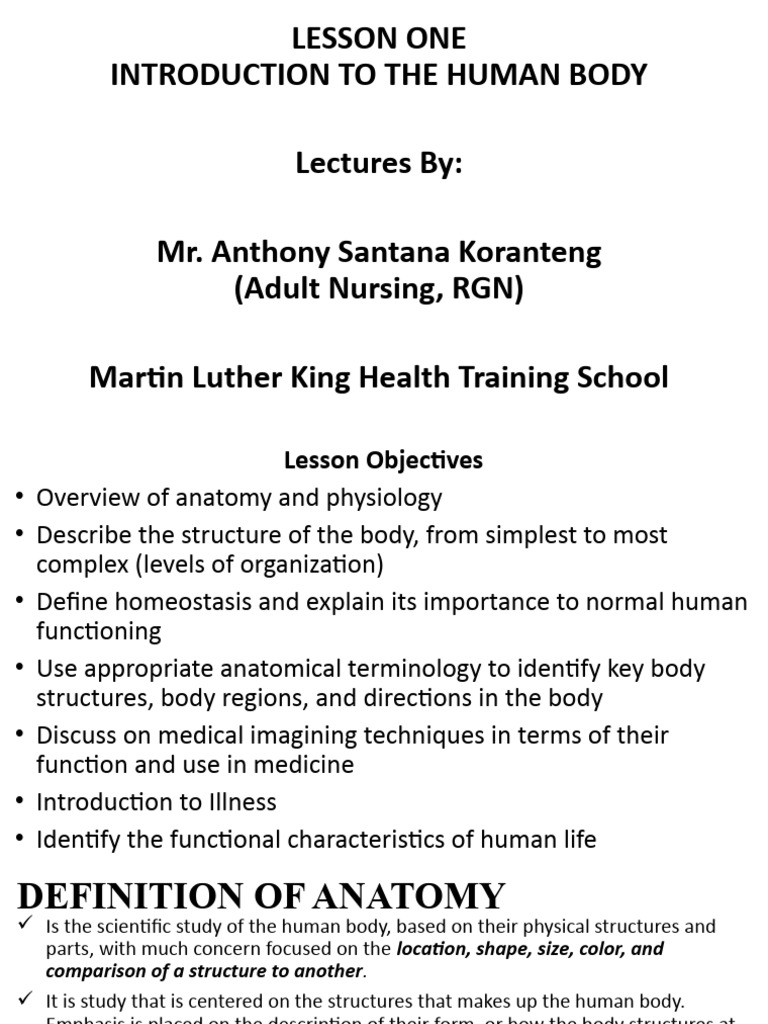 A&p Introduction To Anatomy and Physiology-3 | PDF | Anatomical Terms ...