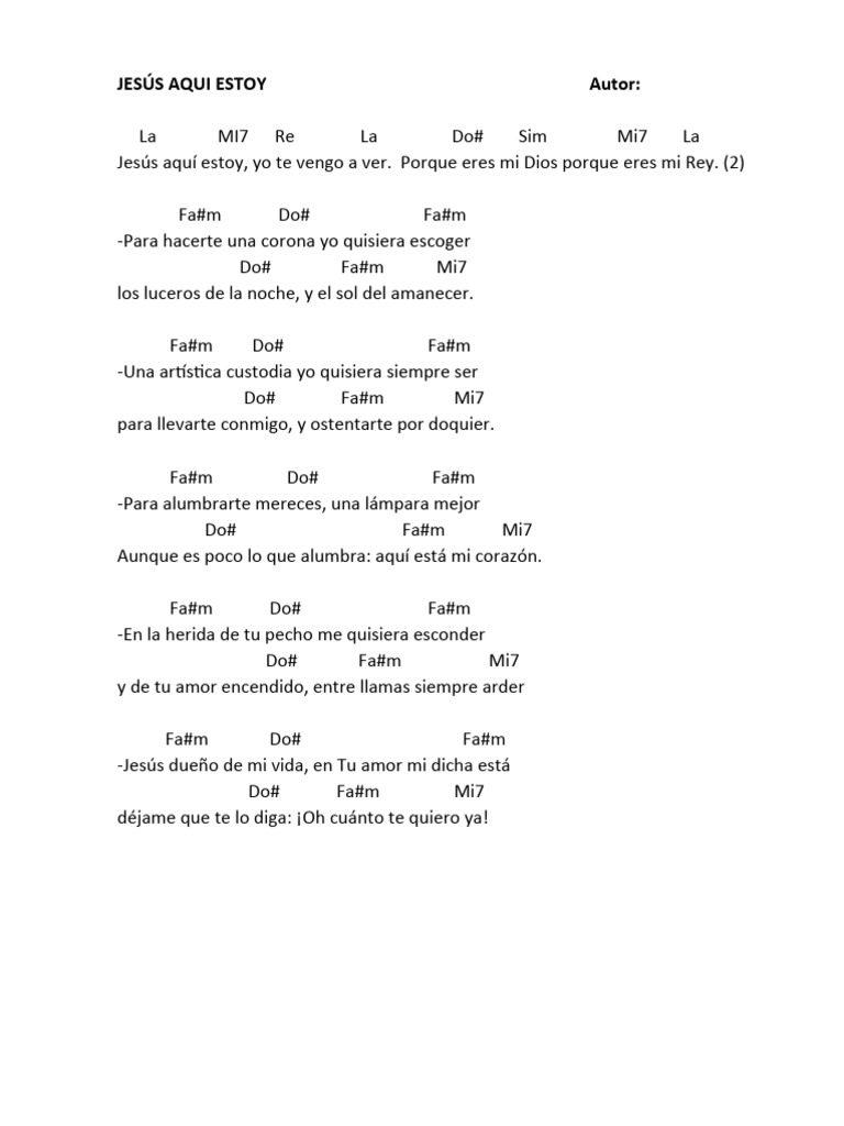 Jesús Aqui Estoy. | PDF