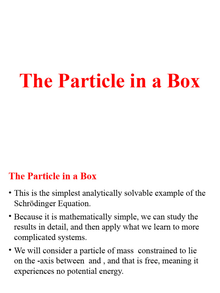 Particle in A Box | PDF | Wave Function | Schrödinger Equation
