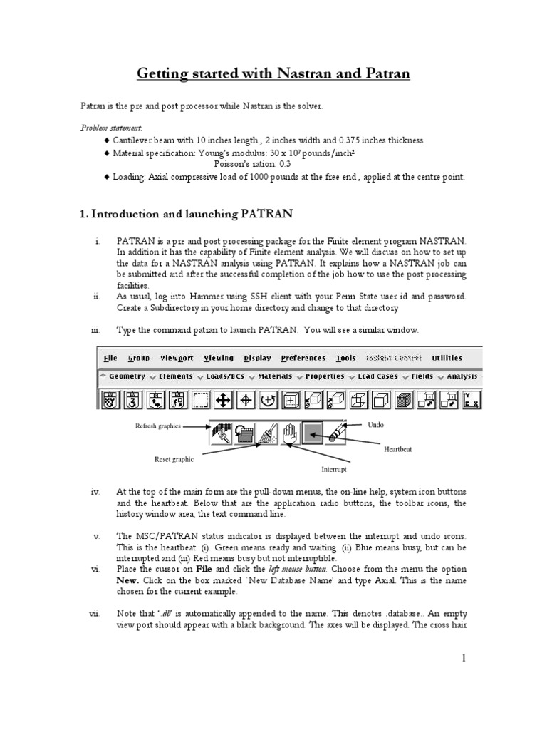 Nastran Tutorial | PDF | Icon (Computing) | Menu (Computing)