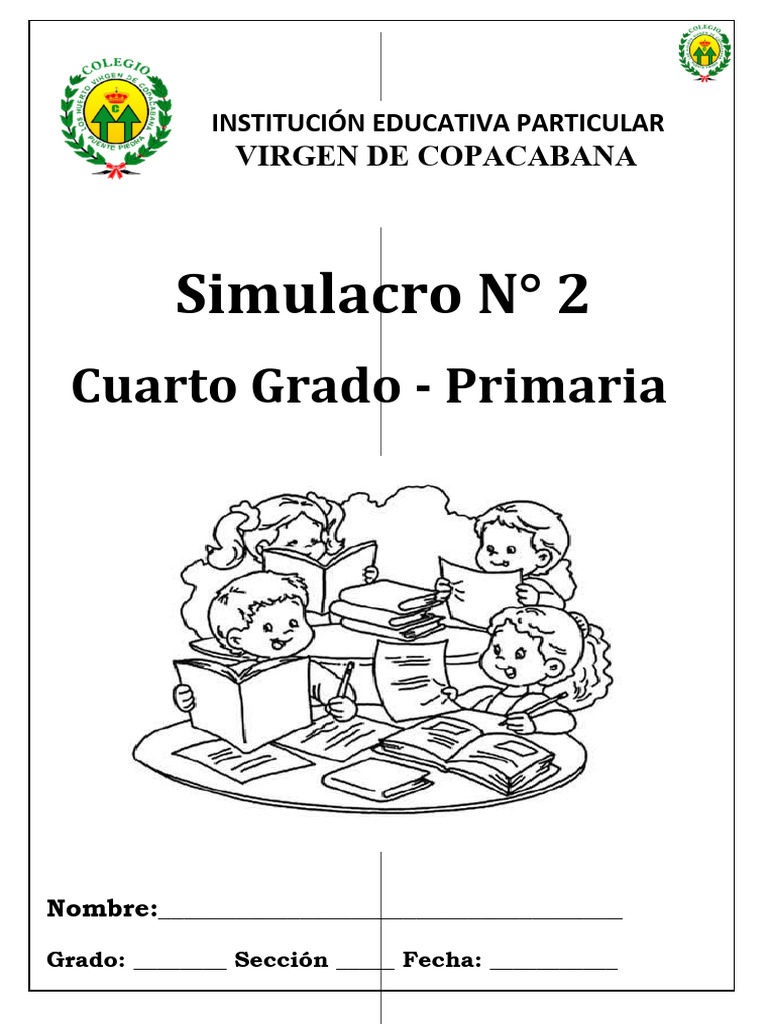 Simulacro de Matemáticas y Comunicación 4° Grado | PDF