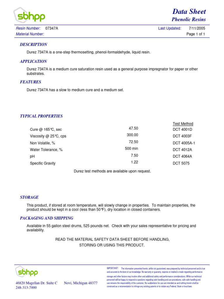 Data Sheet | Download Free PDF | Industrial Processes | Physical Sciences