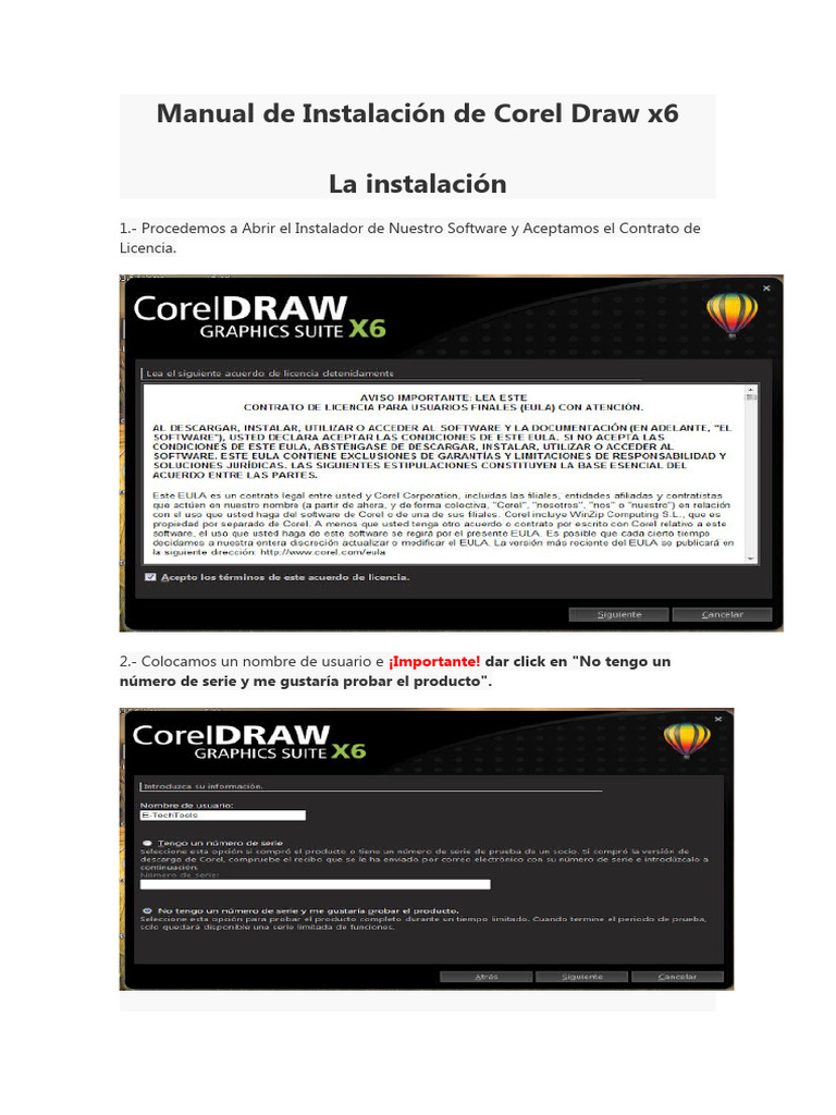 Manual de Instalación de Corel Draw X6 | PDF