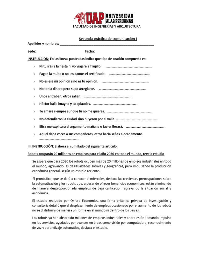 2do Practica de Comunicacion | PDF