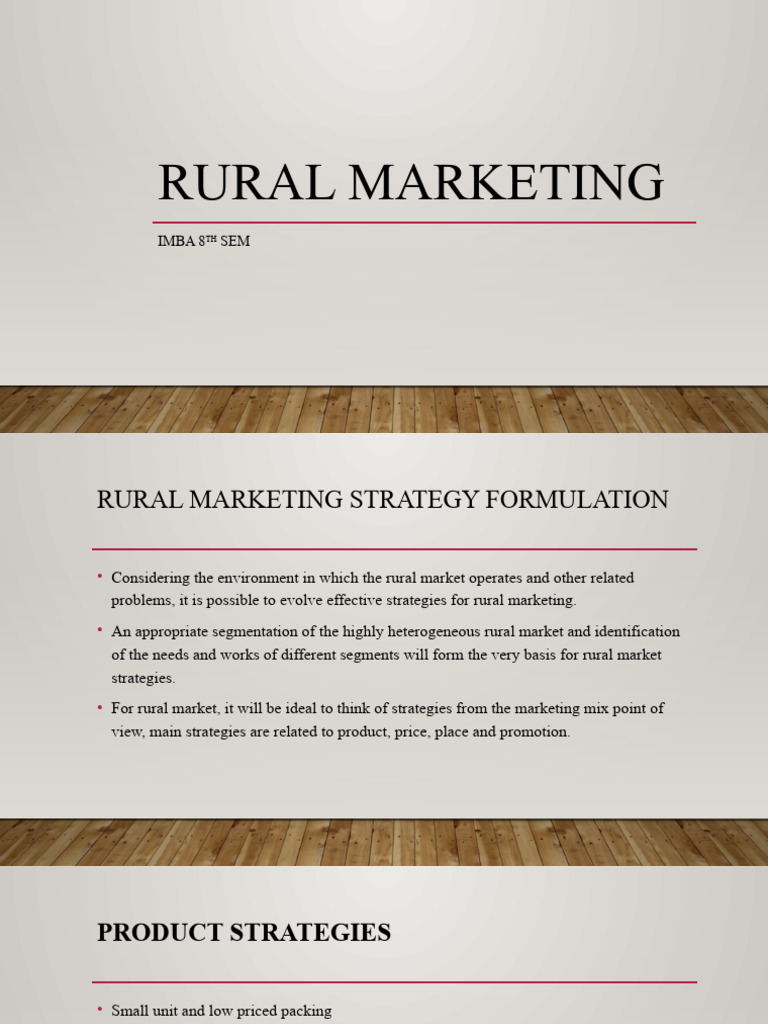 Rural Marketing: Imba 8 SEM | PDF | Multi Level Marketing | Customer ...