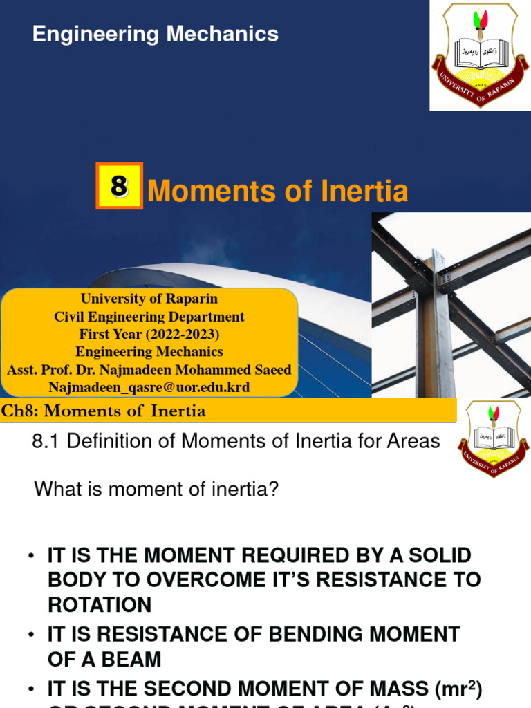 Chapter 8, Moments of Inertia | PDF | Beam (Structure) | Physics