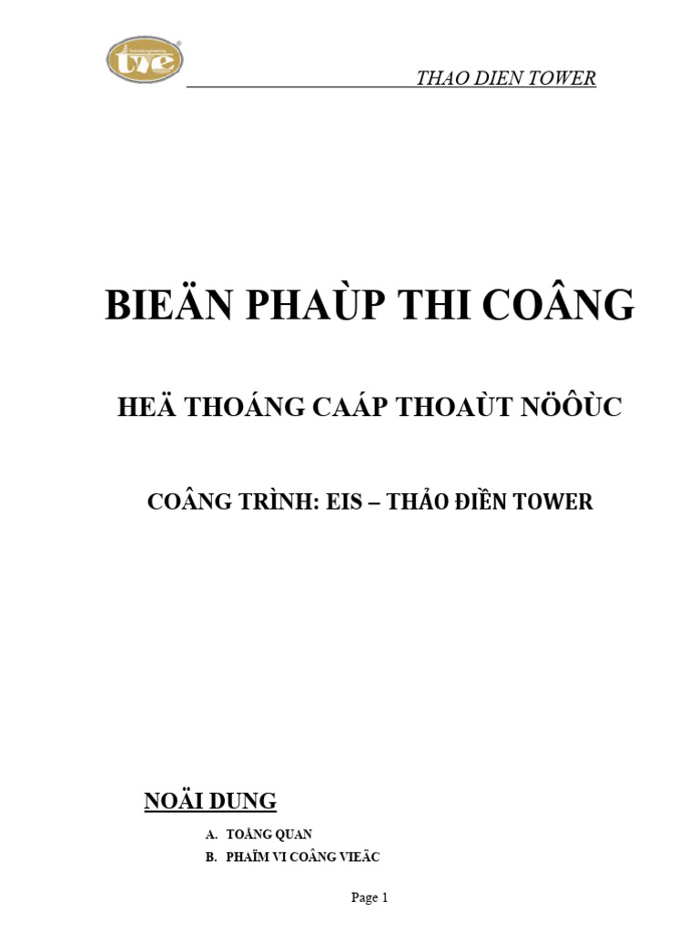 Bien Phap Thi Cong - HT Cap Thoat Nuoc | PDF