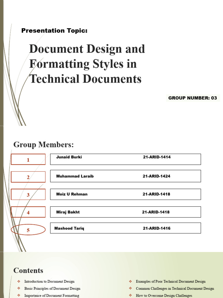 Document Design and Formatting Styles in Technical Documents | PDF