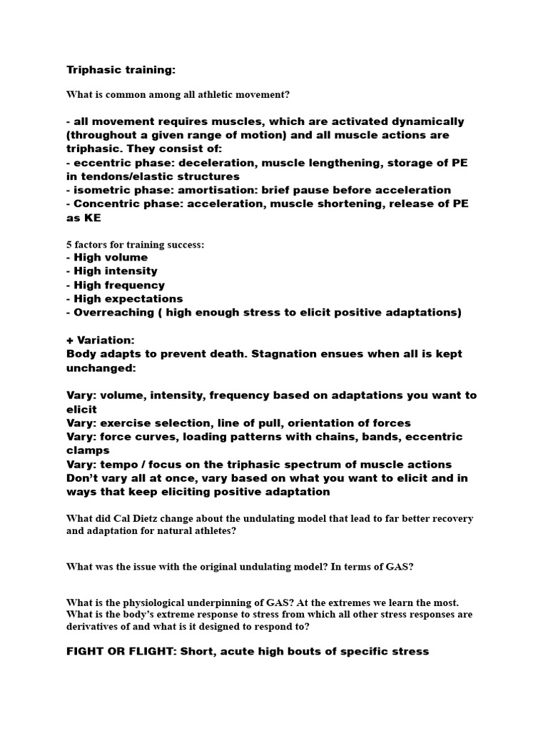 Triphasic Training | PDF | Stress (Biology) | Skeletal Muscle