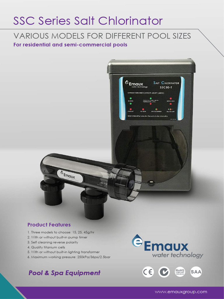 SSC-Series_Salt_Chlorinator_brochures_en | PDF | Chlorine | Mains ...