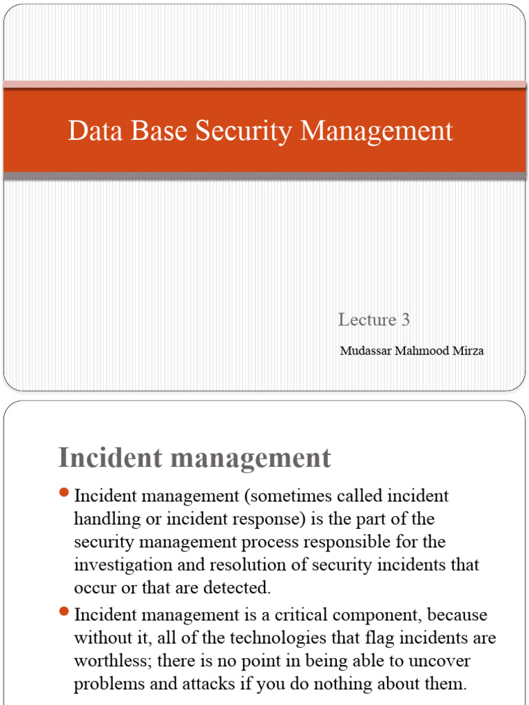 DBSM Lect3 | PDF | Databases | Security
