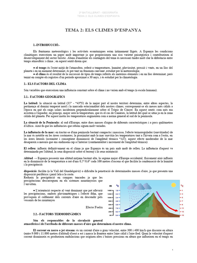 Tema 02 - Els Climes D-Espanya | PDF