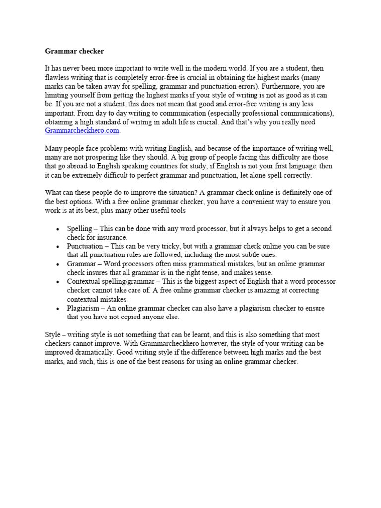 Grammar Checker Articles | PDF