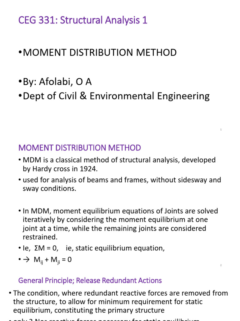 CEG 331 Structural Analysis 1 PDF | PDF | Structural Analysis | Beam (Structure)