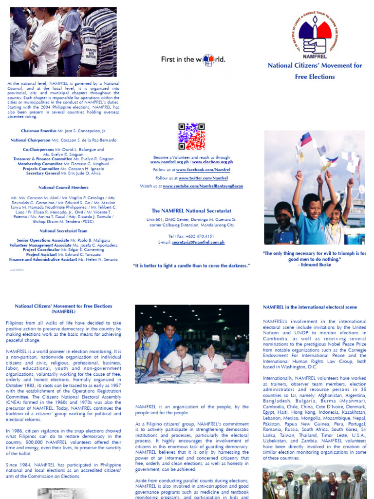Join NAMFREL: Volunteer for Free Elections | PDF | Elections ...