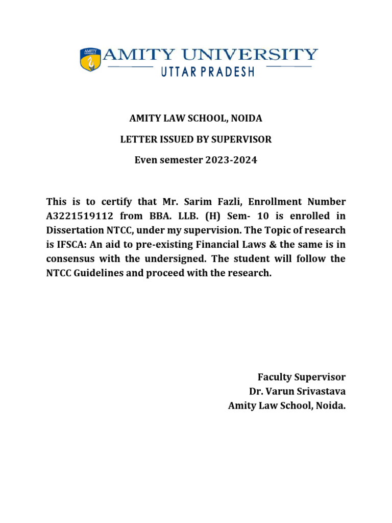 Topic Approval Letter by Supervisor | PDF