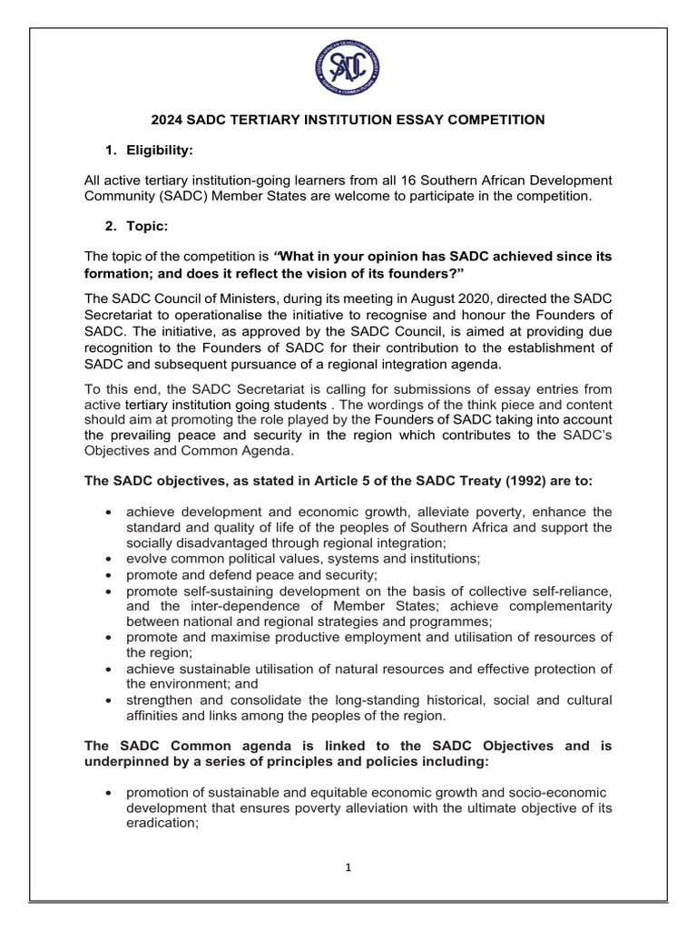 English Marking Guidelines - Tertiary Schools Essay Competition Topic ...