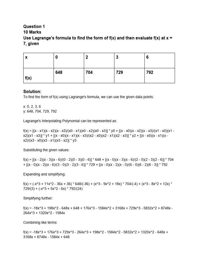 Math Problem Solutions | PDF