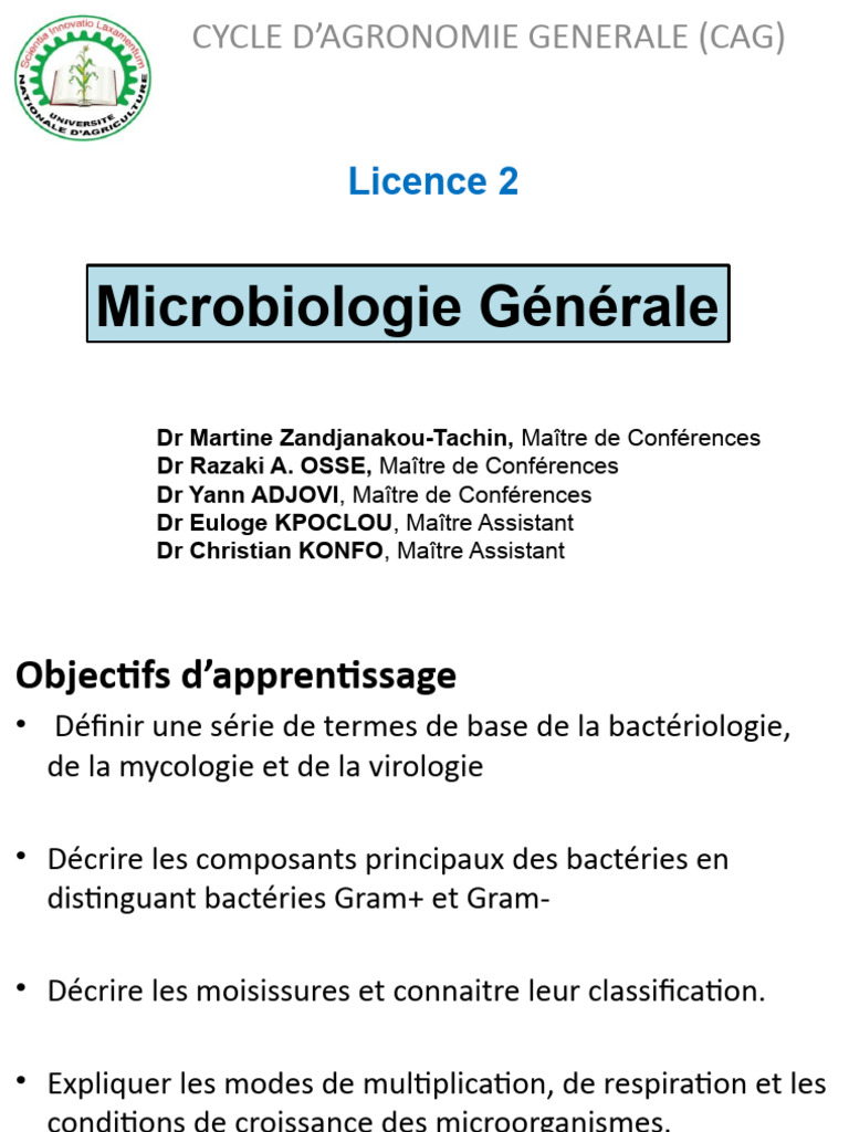 Microbiologie pour Licence 2 | PDF | Cellule (Biologie) | Micro-organisme