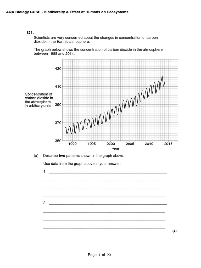 7.3 Biodiversity & Effect of Humans On Ecosystems QP | PDF | Human ...