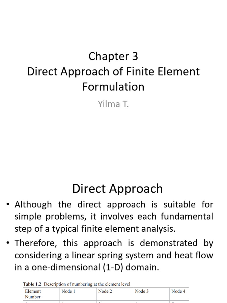 Chapter 3 Direct Approach of FE Formulations | PDF | Matrix (Mathematics) | Eigenvalues And ...