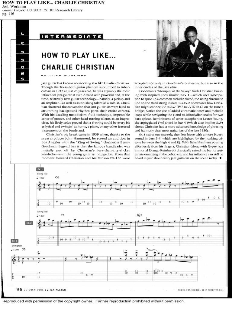Play Like Charlie Christian: Josh Workman | PDF