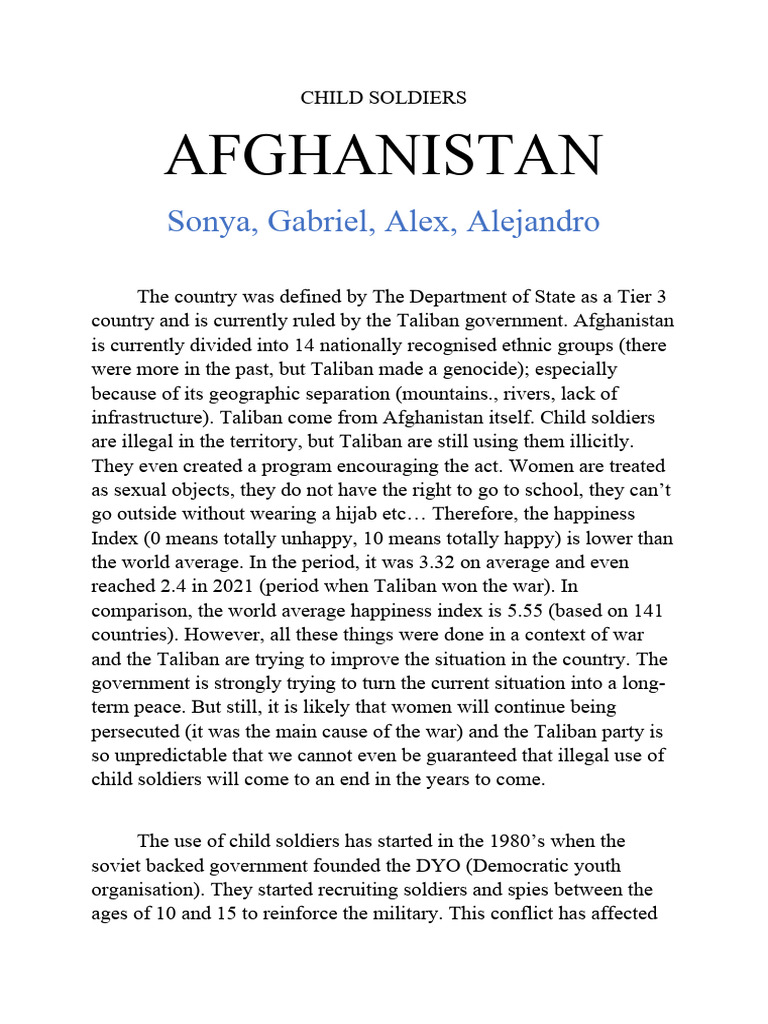 Afghanistan Child Soldiers | PDF | Afghanistan | Taliban
