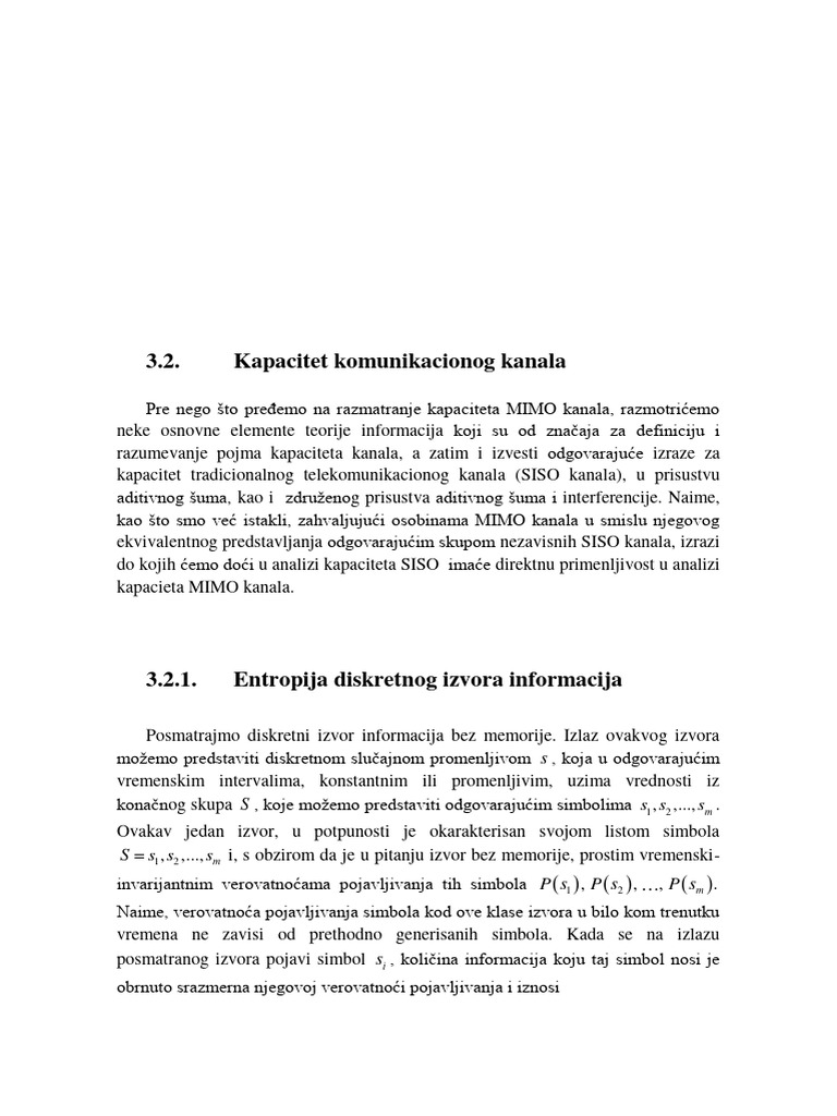 Transinformacija I Kapacitet Kanala | PDF