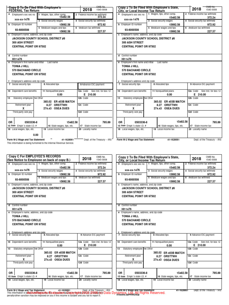 W-2 Wage and Tax Statement Overview | PDF