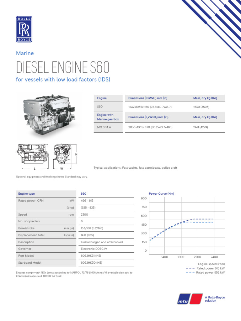 Marine Spec S60 1DS | PDF | Engines | Diesel Engine