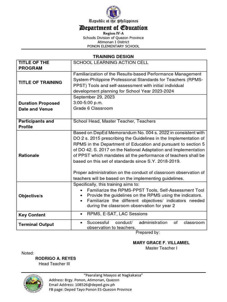 Slac Training Design Sept 29 2023 | PDF