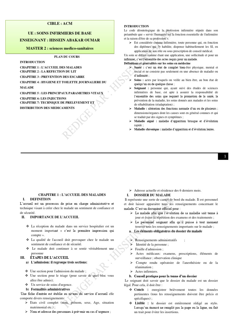 Soins Infirmiers de Base | PDF