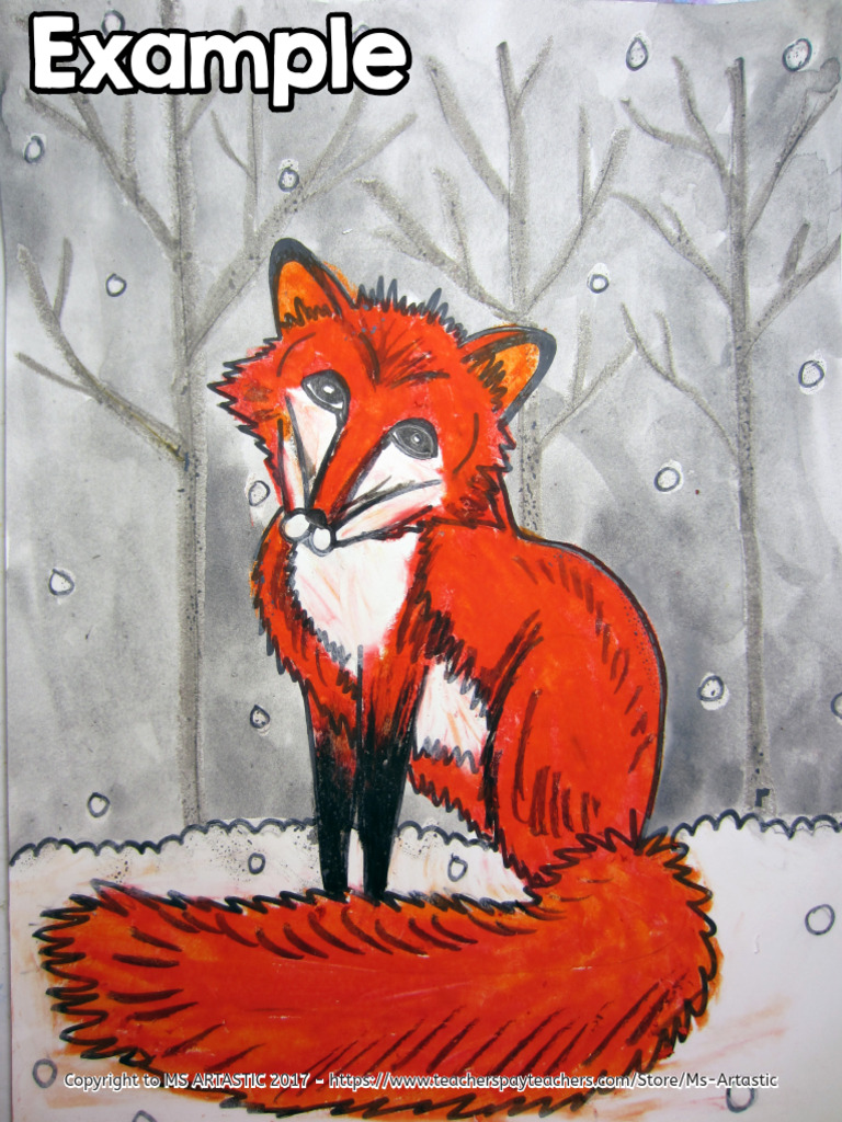Winter Art Project Red Fox in The Snow | PDF | Teaching Methods ...
