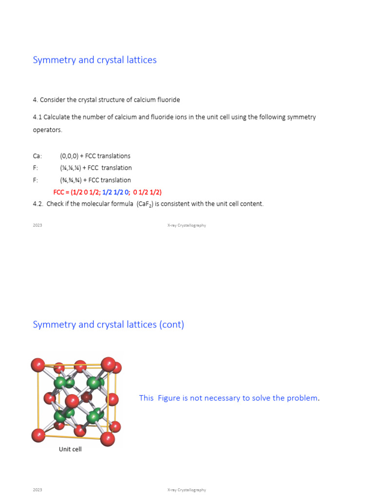 Problems Symmetry Bragg Structure Factors 17 2023 | PDF | X Ray ...